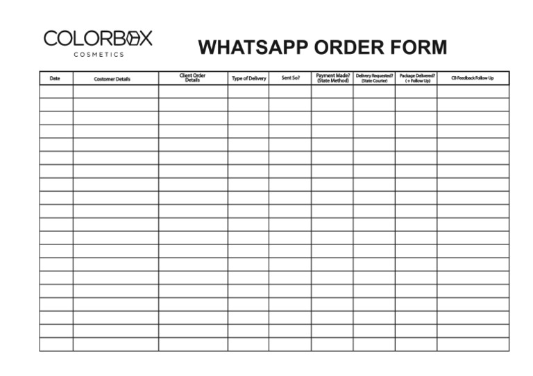 Whatsapp Order Formnew Copy - 1 | PDF