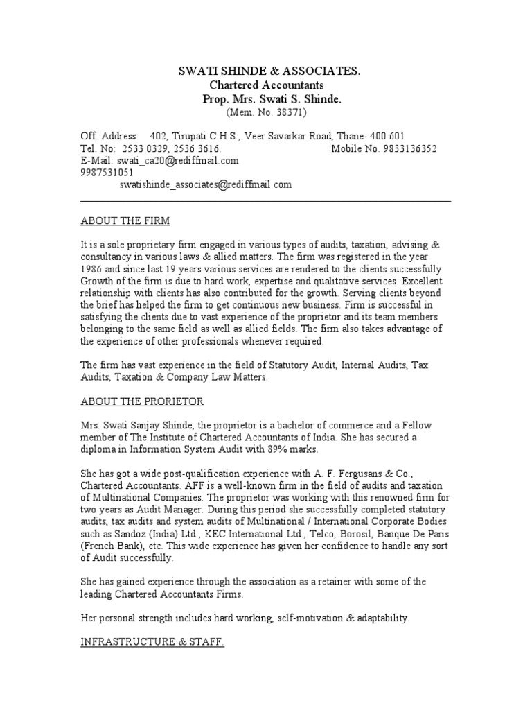 Firm Profile | PDF | Audit | Taxes