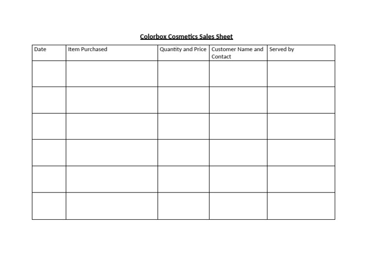 Colorbox Cosmetics Sales Data | PDF