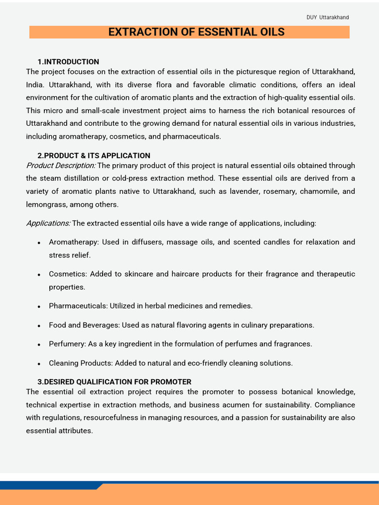 Essential Oil Extraction in Uttarakhand | PDF | Essential Oil | Perfume
