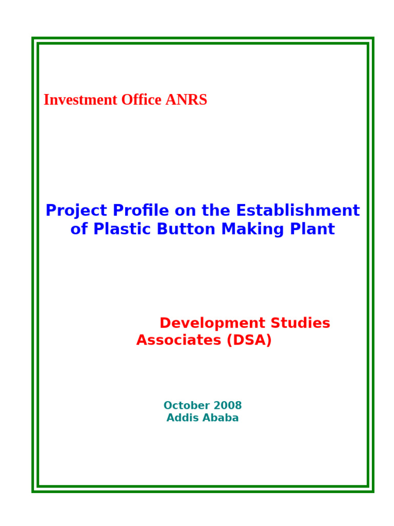 Plastic Button Plant Investment Overview | PDF | Net Present Value ...