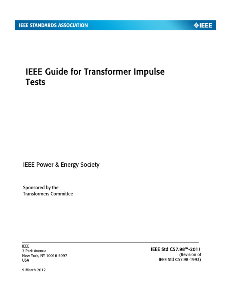 Ieee Guide For Transformer Impulse Tests | PDF | Capacitor | Electrical ...