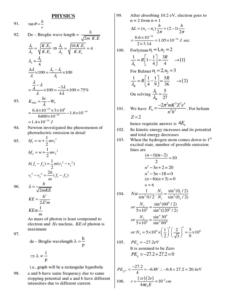LTC Phy Solutions CT-05 (05-01-2025) | PDF | Binding Energy | Capacitance