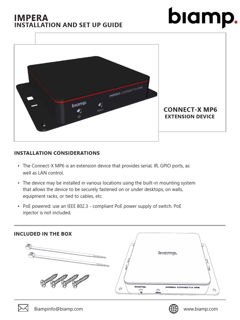 Biamp Manuals Impera Connect-X mp6 Extension-Device May23 | PDF | Port ...