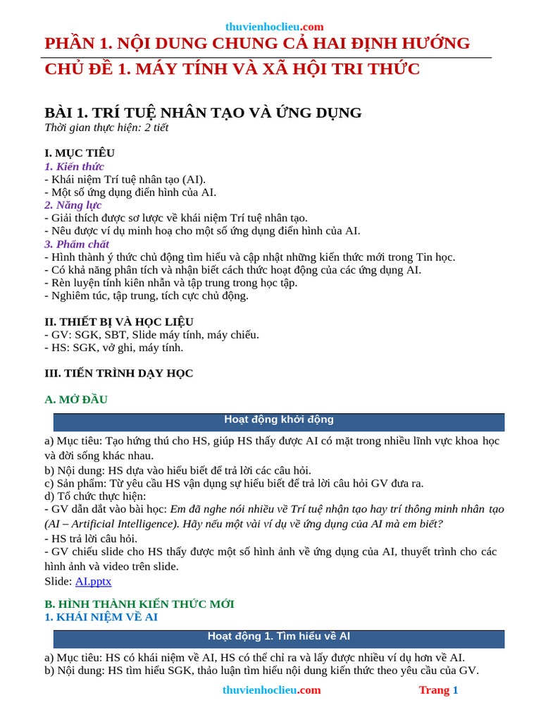 KHBD Tin Hoc 12 KNTT | PDF