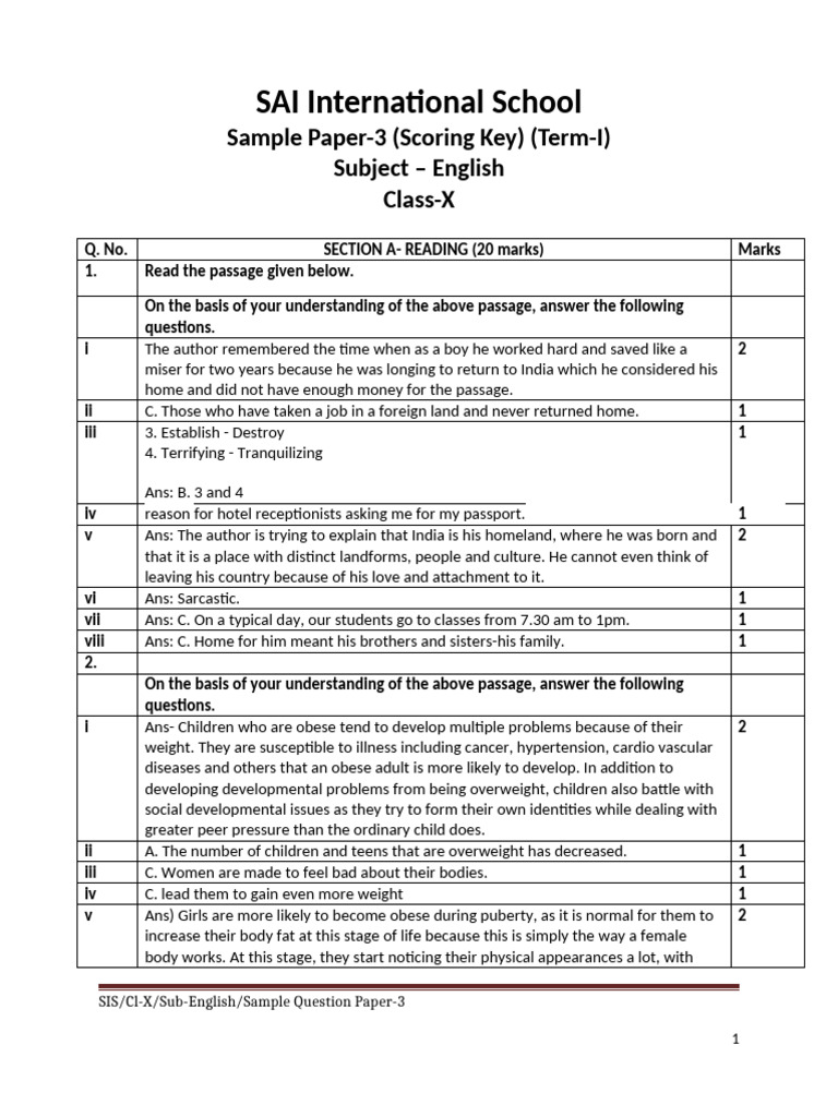 Scanner-Sample Paper-III - Scoring Key | PDF | China | World Politics