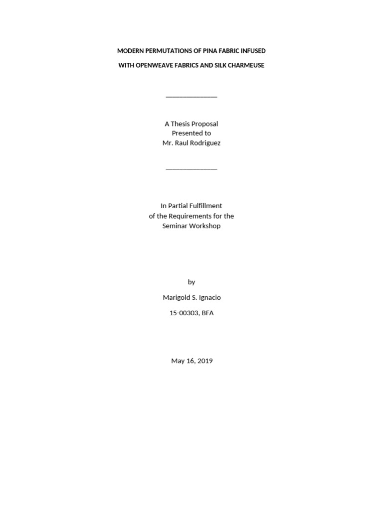 Thesis Final | PDF | Textiles | Yarn