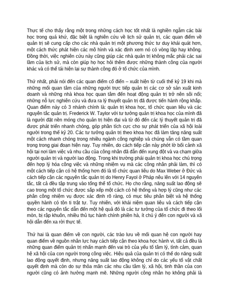 BT1-QUẢN TRỊ HỌC | PDF