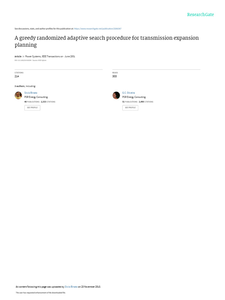 A Greedy Randomized Adaptive Search Procedure For | PDF | Algorithms | Mathematical Optimization