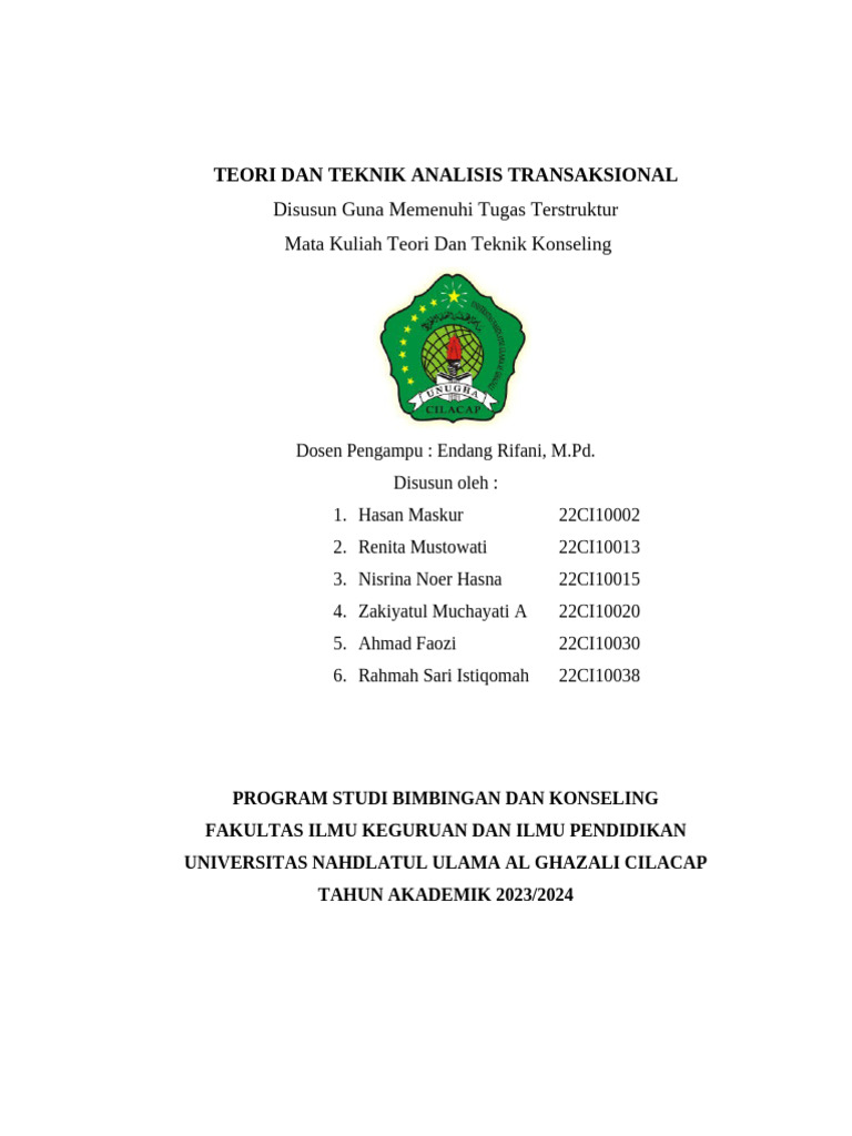 Teori Analisis Transaksional dalam Konseling | PDF