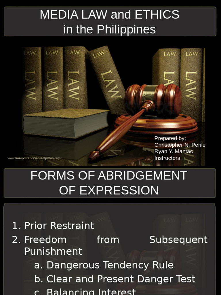Media Law 2. Limitations of Freedom of Expression | PDF | Prior ...
