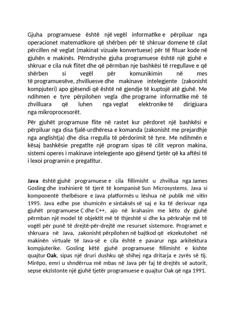 Gjuhet e Programimit | PDF