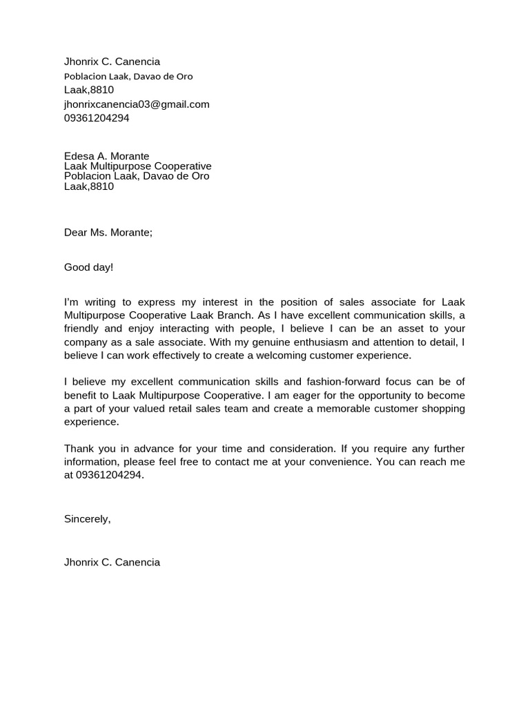 Jhonrix-Application-Letter-5 | PDF