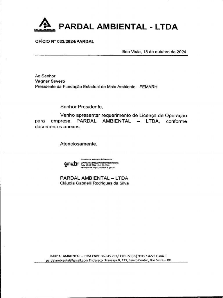 Oficio Na 033.2024.pardal | PDF