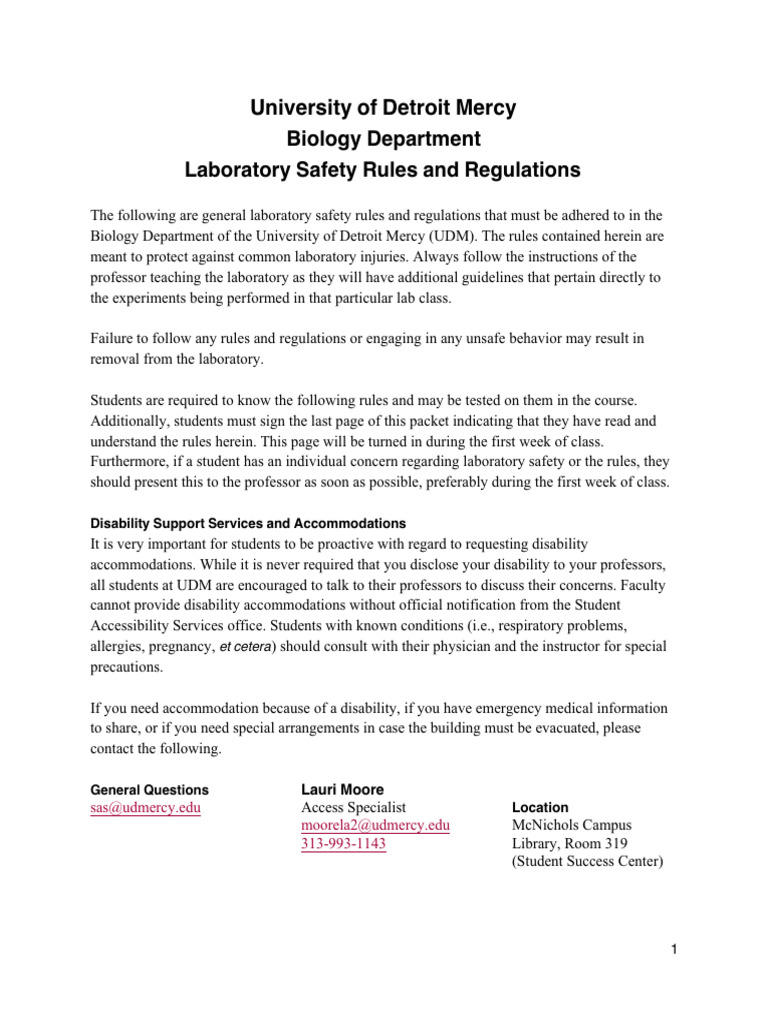 Biology Safety Rules and Regulations 2023 | PDF