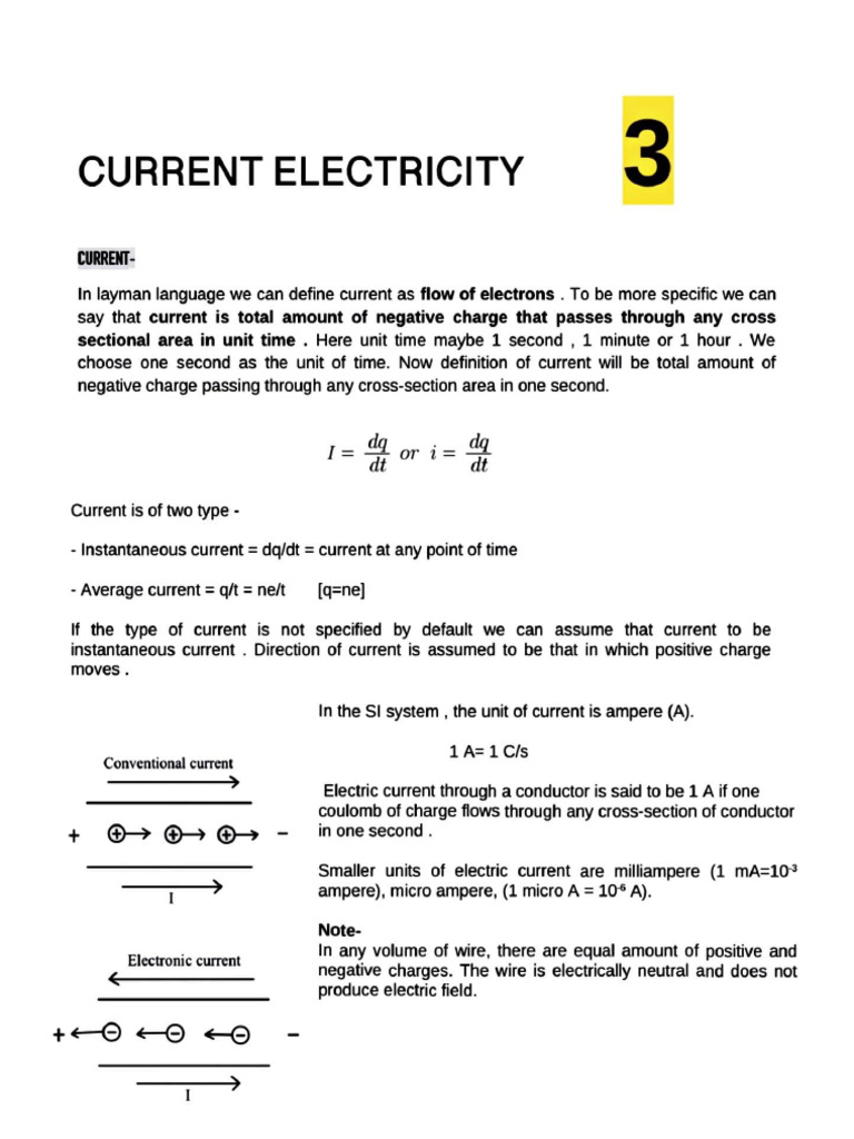 Understanding Electric Current | PDF | Electric Current | Electrical ...