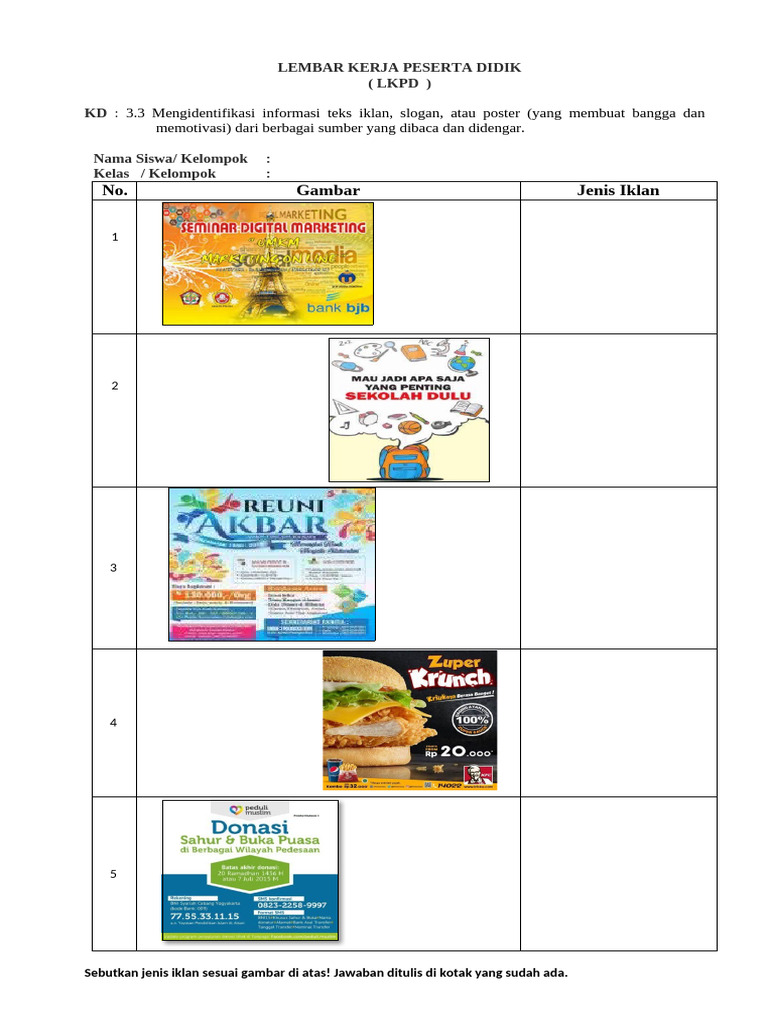 LKPD Iklan | PDF