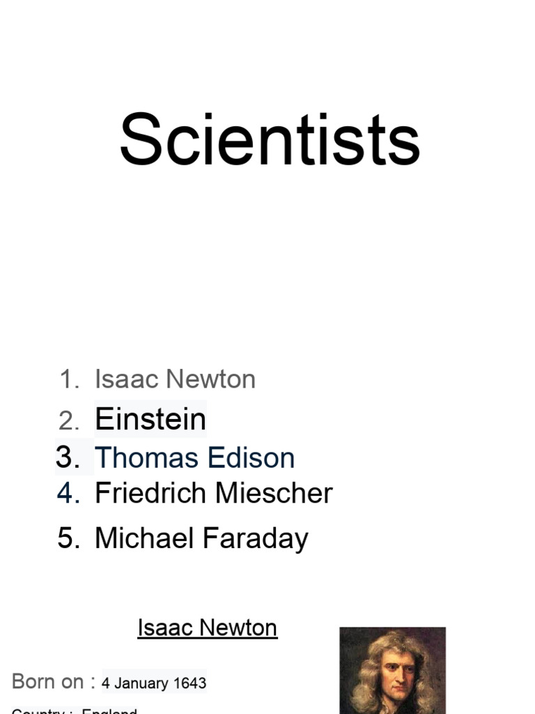 Scientists | PDF | Isaac Newton | Albert Einstein
