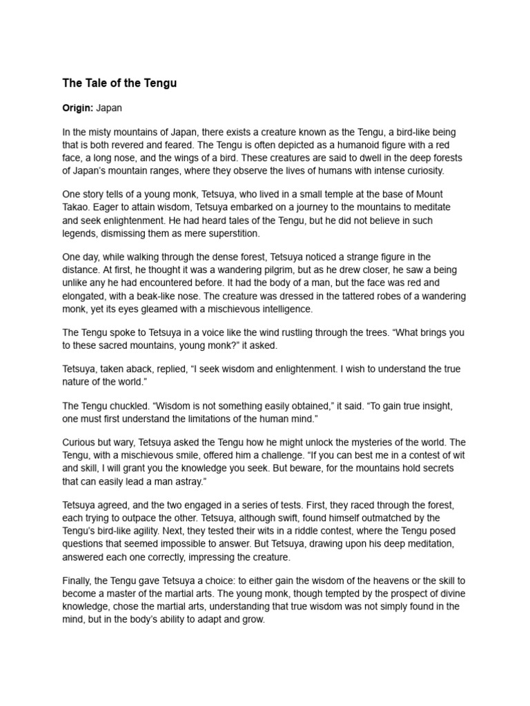 Folklore Example - Japan - The Tale of The Tengu | PDF | Wisdom