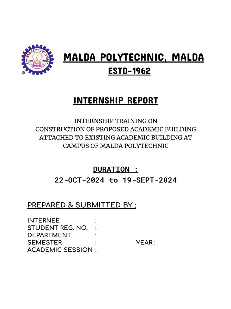 Internship Report On Construction Site | PDF