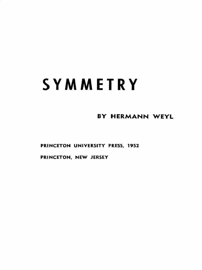 Hermann Weyl Symmetry | PDF