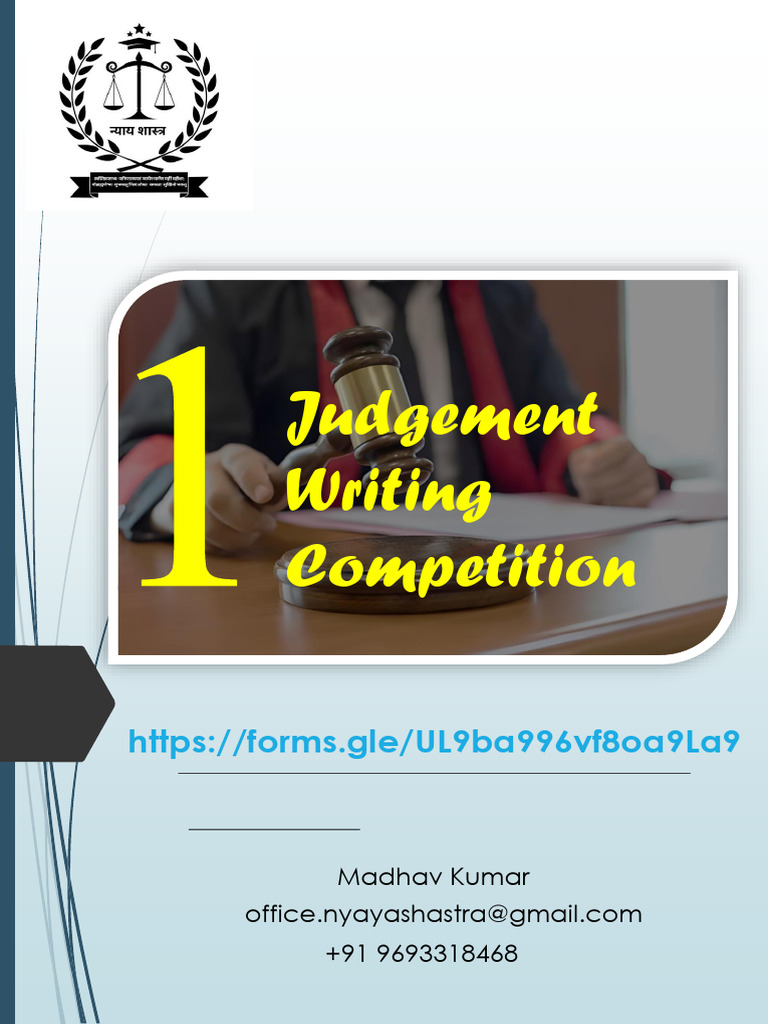 1st Nyaya Shastra Online Judgement Writing Competition 1 | PDF ...