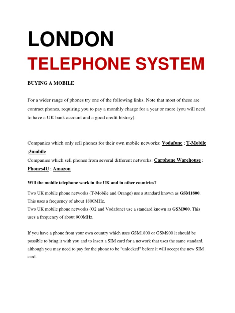 London Telephone System | PDF | Business | Finance & Money Management