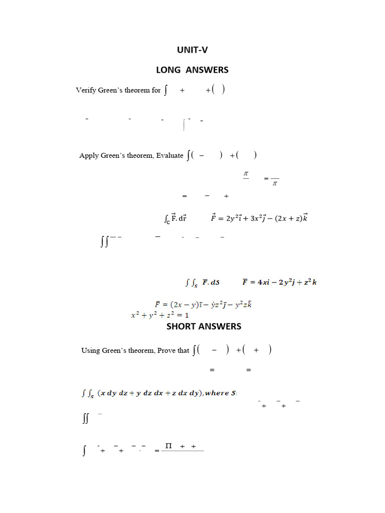 Unit-5 Important Questions | PDF | Calculus | Mathematical Physics