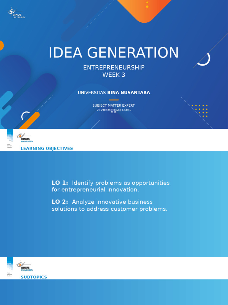 20241015155705_Week 3 - Idea Generation | PDF | Brainstorming | Mind
