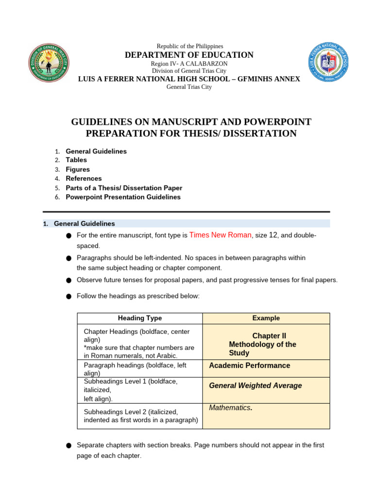Guidelines On Manuscript and Presentation Preparation 1 | PDF ...