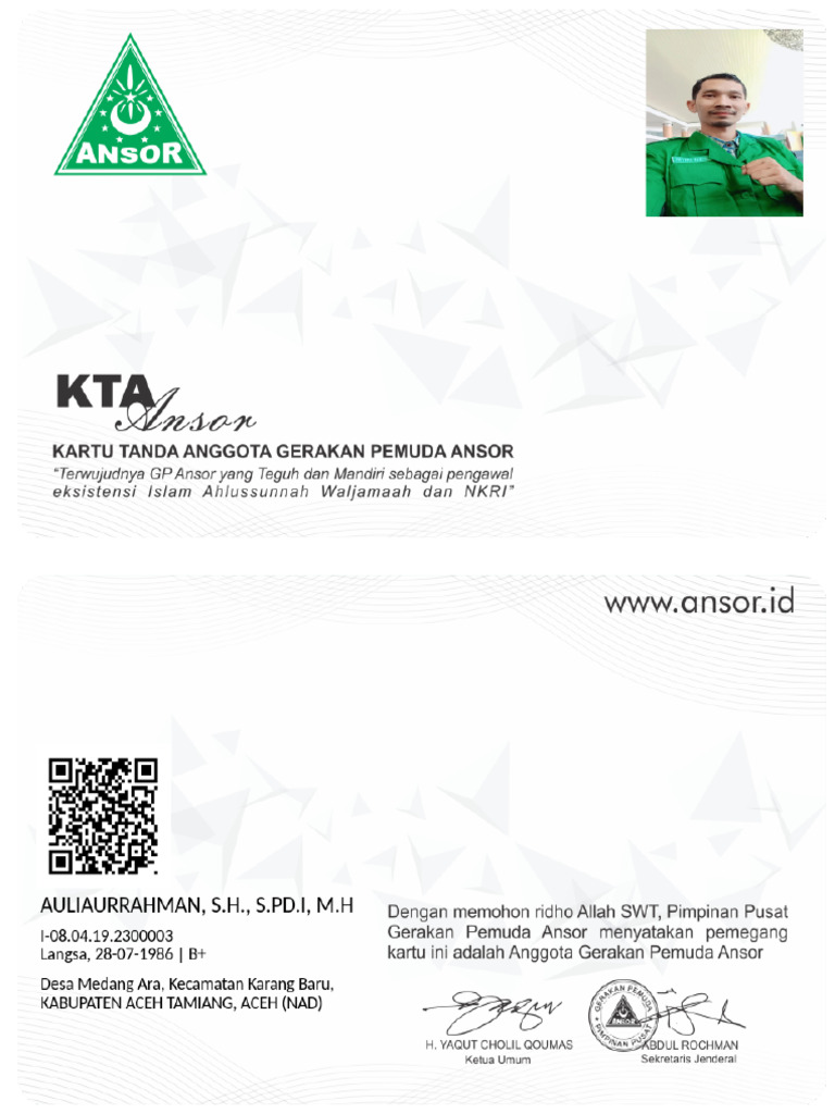 KTA Auliaurrahman | PDF