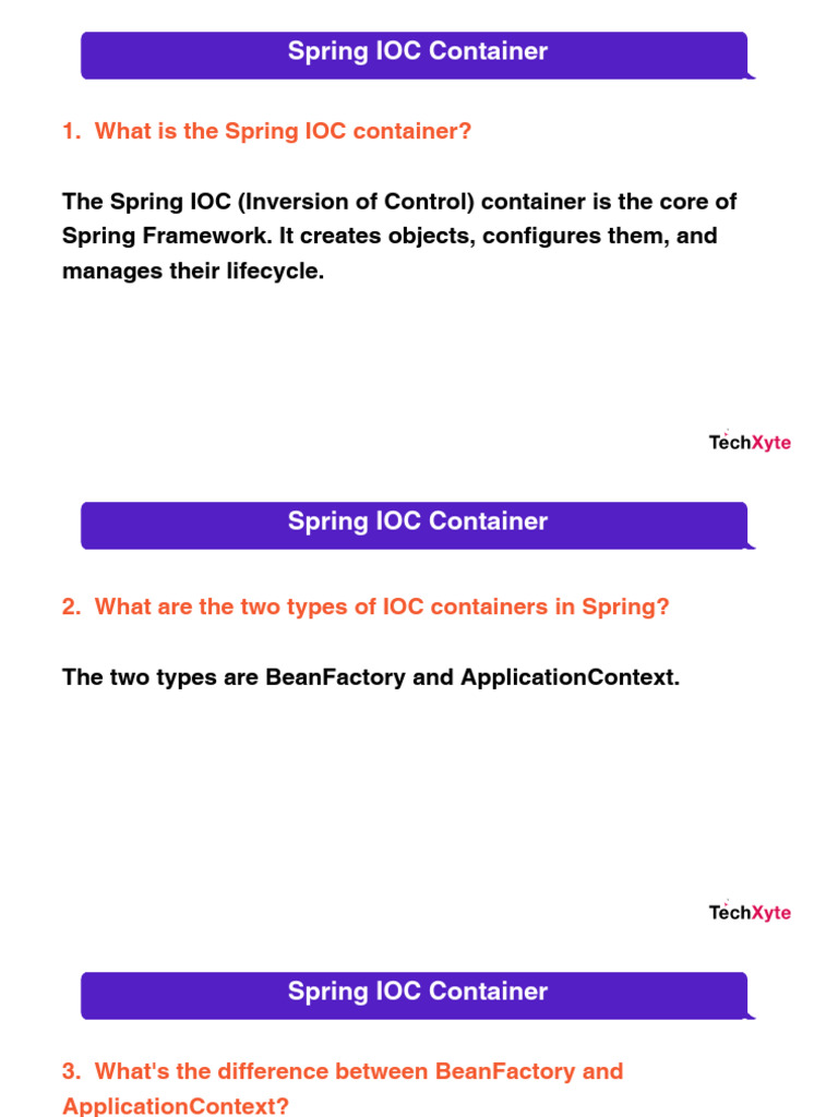3. Spring IOC Container | PDF | Spring Framework | Computing