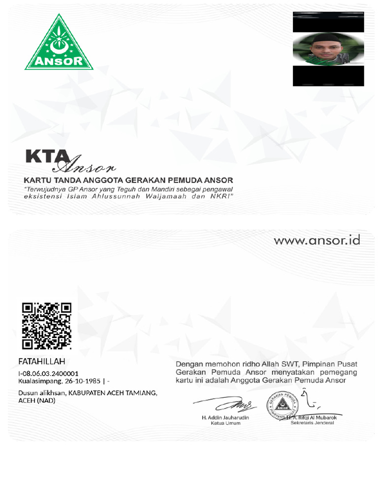 Kta Fatahillah Ansor | PDF