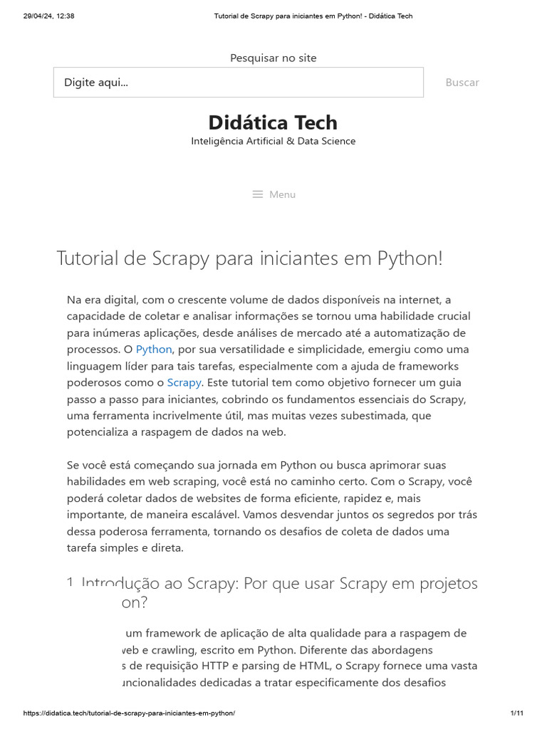 240429tutorial Scrapy Pdf Python Linguagem De Programação Script Java