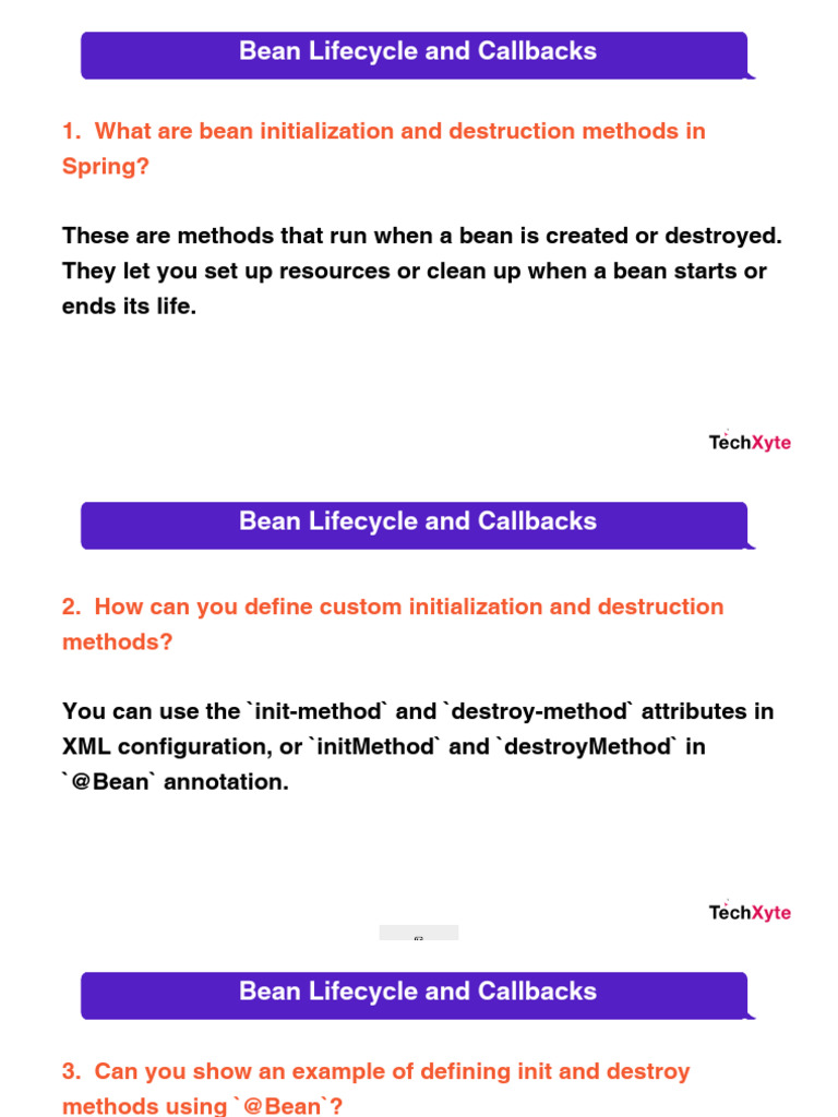 Bean Lifecycle and Callbacks | PDF | Interface (Computing) | Xml
