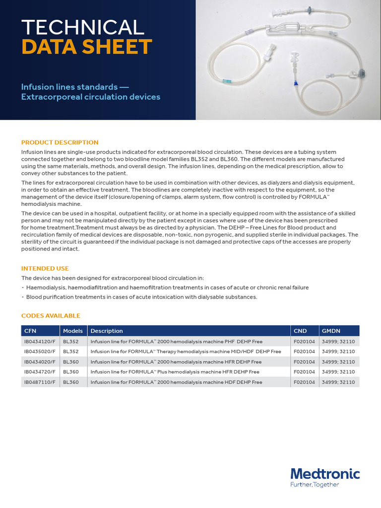 Infusion Lines Stand Extracorporeal Circulation Tech Sheet-R5 | PDF ...