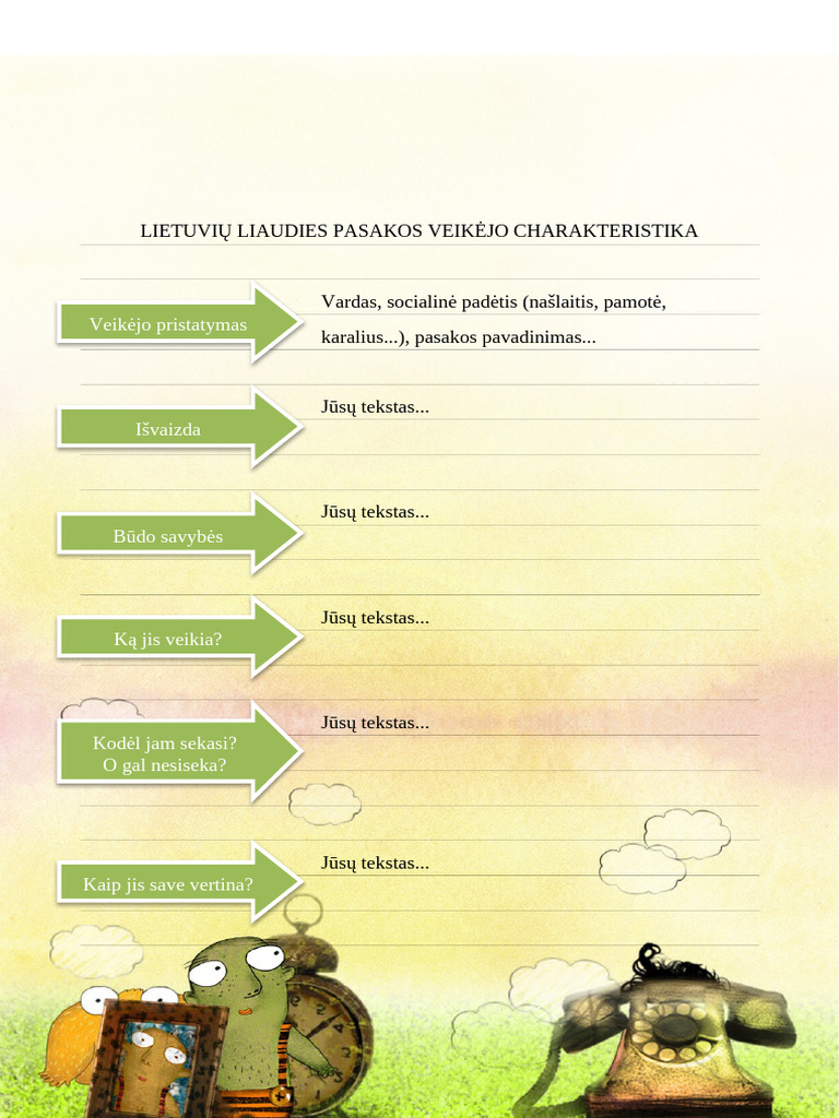 7-8 Pasakos Veikįjo Charakteristika | PDF