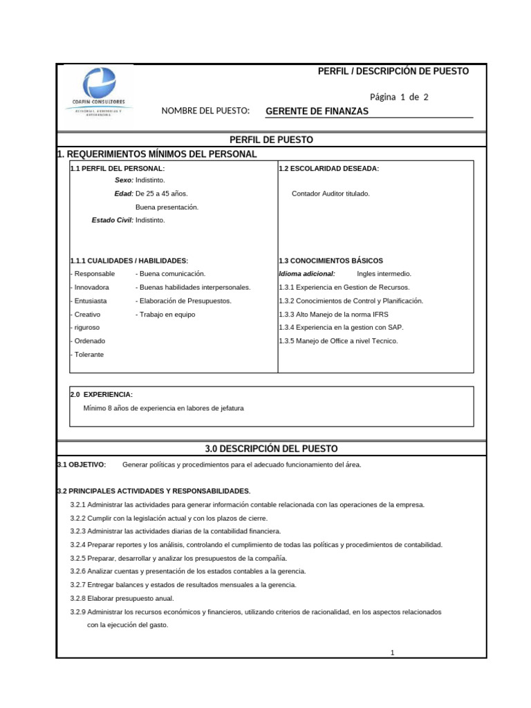 103343467-Modelo-Perfil-Puesto-de-trabajo | PDF | Contabilidad | Contador 103343467-Modelo-Perfil-Puesto-de-trabajo | PDF | Contabilidad | Contador