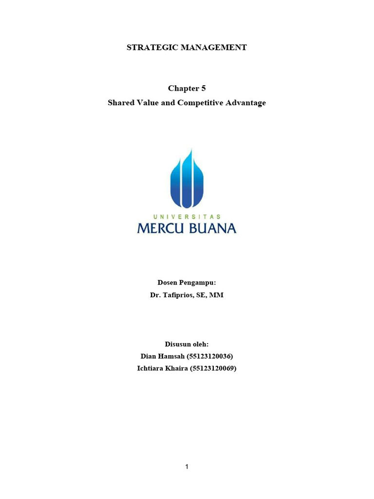 Chapter 5 Strategic Management - Kel. 5 Dian & Tiara | PDF