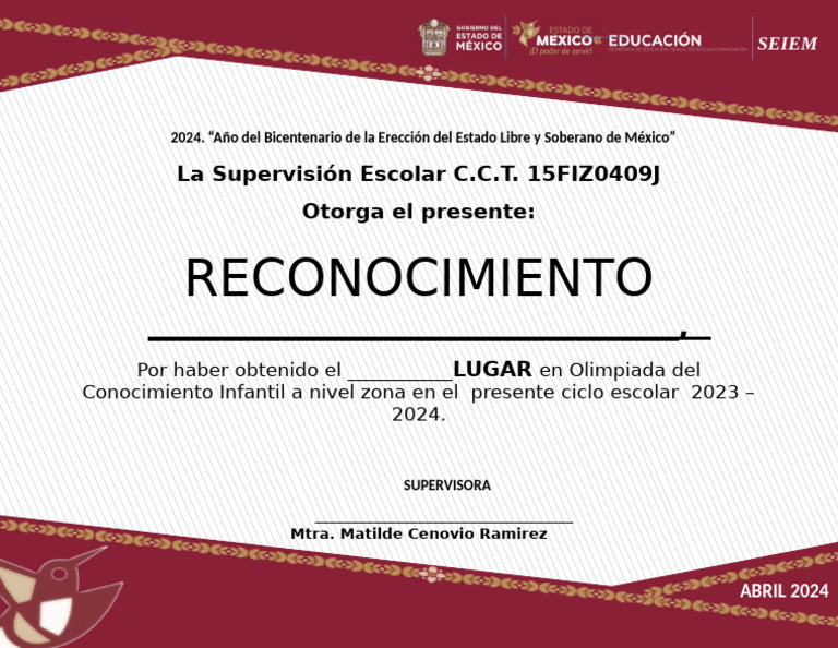 RECONOCIMIENTO OCI 2024 | PDF