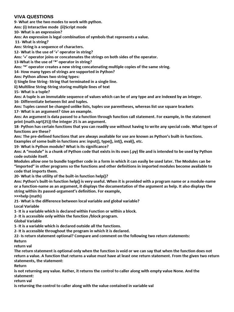 VIVA QUESTIONS-1 | PDF | Control Flow | Data Type