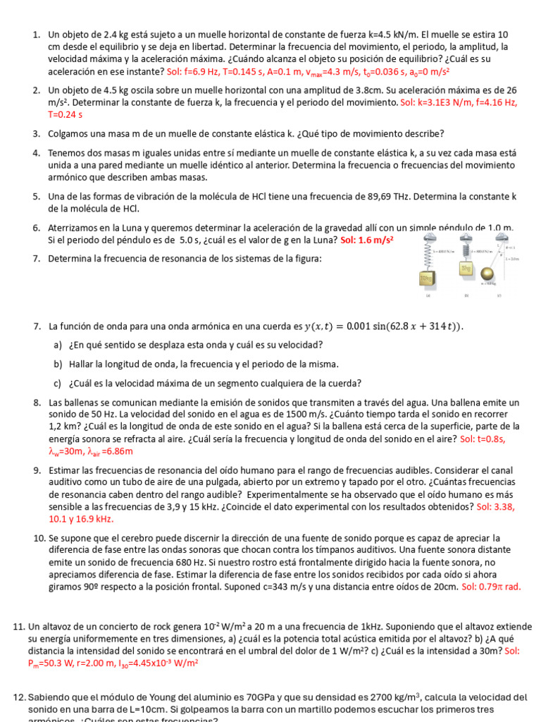 Tema 6 Problemas-2 | PDF | Sonido | Frecuencia