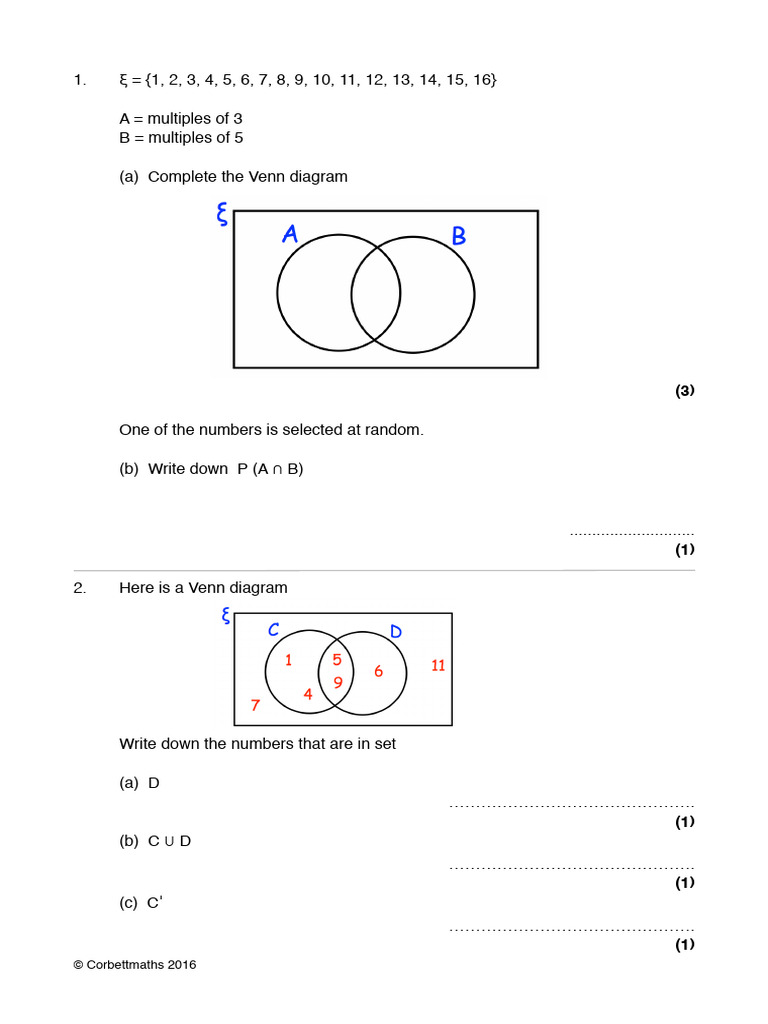 Venn Diagrams | PDF | Foods