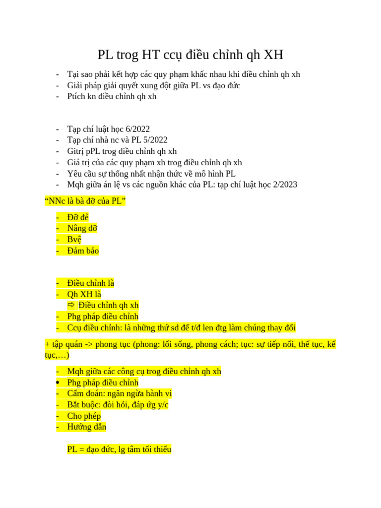 Tuần 7 PL Trog HT Ccụ Điều Chỉnh QH XH | PDF