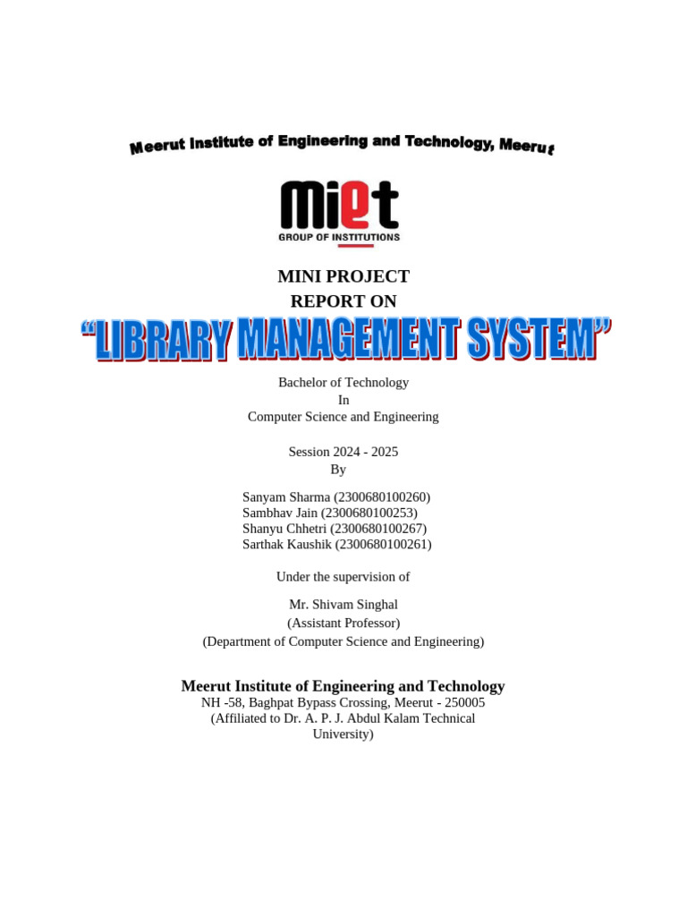 Mini Project Report 1 Pdf Databases Software Testing 9530