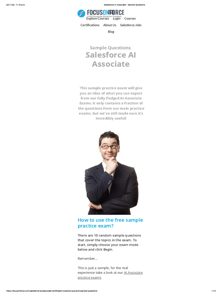 Salesforce AI Associate - Sample Questions | PDF | Artificial Intelligence | Intelligence (AI ...