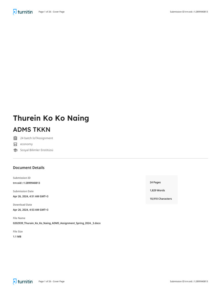 Thurain Ko Ko Naing ADMS Assignment Spring 2024. 3 | PDF | Database ...