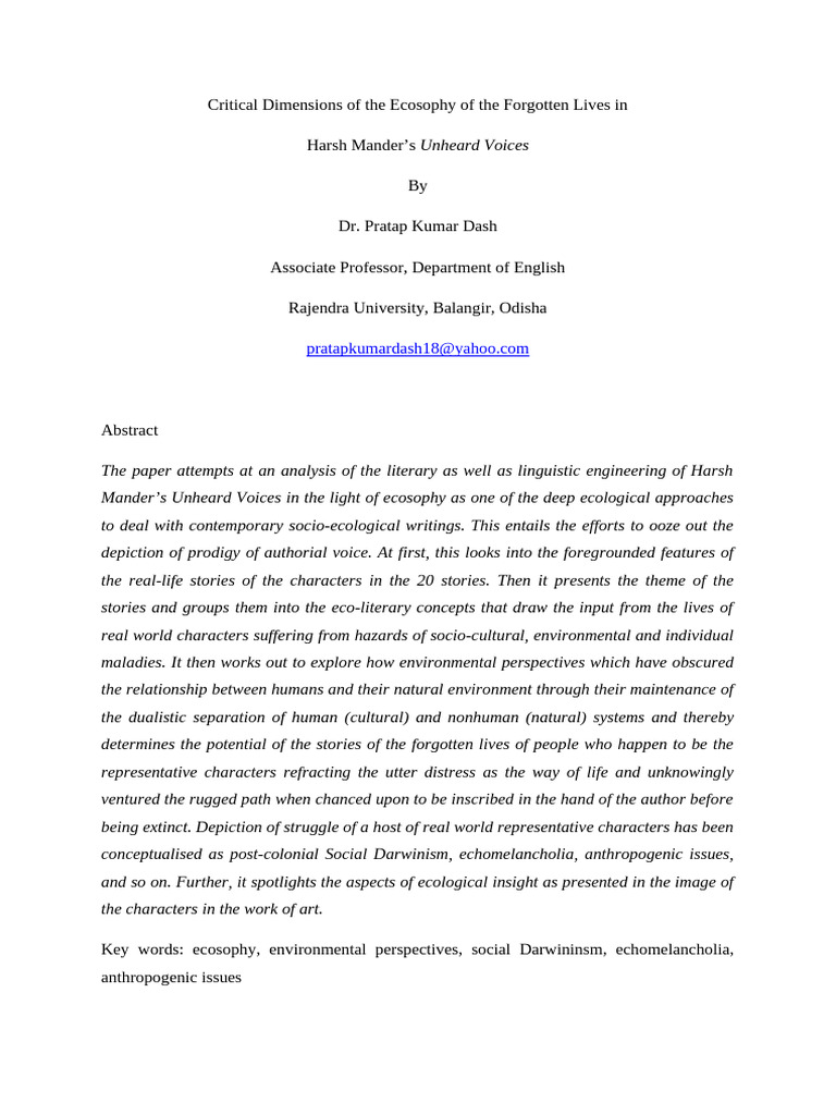 Ecosophy PKDash | PDF