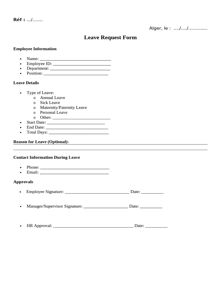 Leave Request | PDF