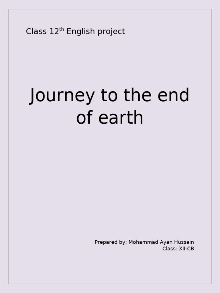 Class 12 English Project: Travelogue Analysis | PDF